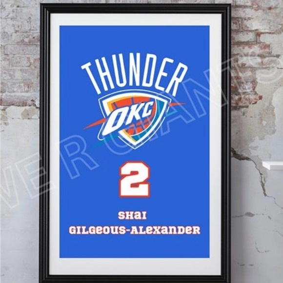 Art | Oklahoma City Thunder Shai Gilgeousalexander Print Poster 11x17 ...